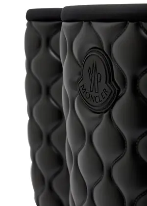 Moncler Kickstream High Quilted Rubber Wellington Boots - Black