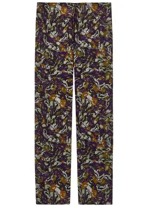 Dries Van Noten Pachas Printed Chiffon Trousers - Multicoloured