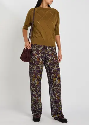 Dries Van Noten Pachas Printed Chiffon Trousers