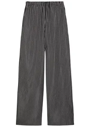 Maria Mcmanus Striped Wide-leg Satin Trousers
