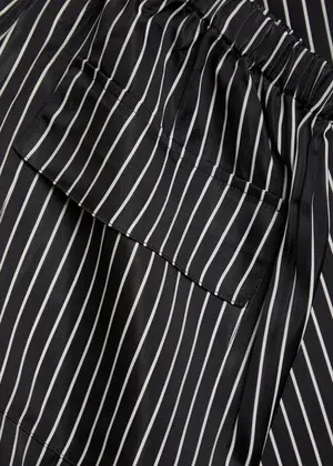Maria Mcmanus Striped Wide-leg Satin Trousers