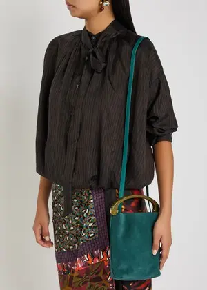 Dries Van Noten Suede Top Handle Bag