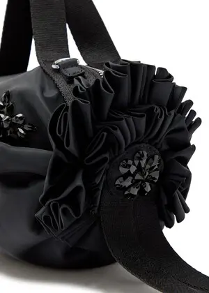 Simone Rocha Double Ribbon Rosette Mini Nylon Top Handle Bag