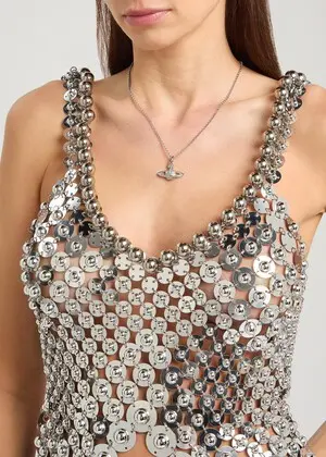 VIVIENNE WESTWOOD Mini Bas Relief Pendant Crystal-embellished Orb Necklace