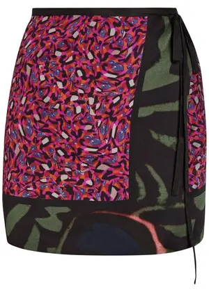 Dries Van Noten Gabrinas Printed Satin Mini Wrap Skirt - Multicoloured