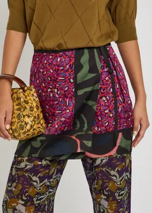 Dries Van Noten Gabrinas Printed Satin Mini Wrap Skirt - Multicoloured