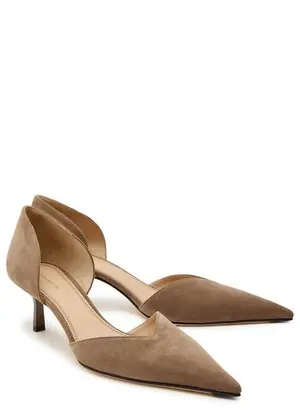 Victoria Beckham Angle D'orsay 55 Suede Pumps