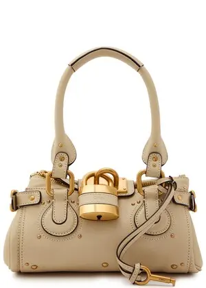 Chloé Paddington Small Grained Leather Shoulder Bag - Cream