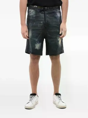 DIESEL® Acid-wash Effect Track Shorts - Blue