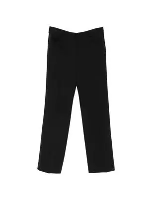 SECOND / LAYER Pressed-crease Straight-leg Trousers - Black