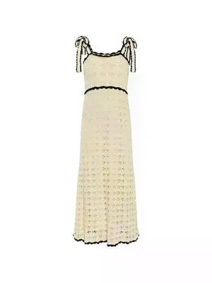 Zimmermann Aster Crocheted Strappy Maxi Dress - Neutrals