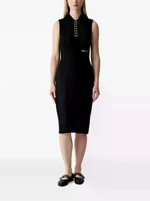 Karl Lagerfeld Ribbed-knit Midi Dress - Black