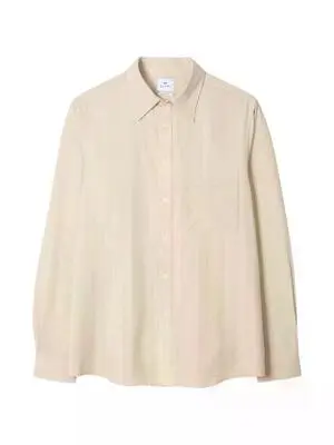 Paul Smith Regular-fit Taupe Textured-stripe Shirt - Neutrals