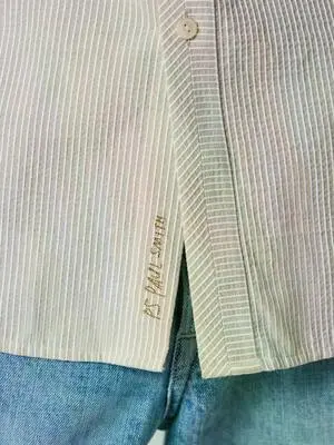 Paul Smith Regular-fit Taupe Textured-stripe Shirt