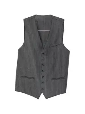 REVERES 1949 Pinstripe-pattern Buckle-strap Gilet - Grey