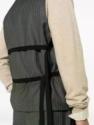 REVERES 1949 Pinstripe-pattern Buckle-strap Gilet