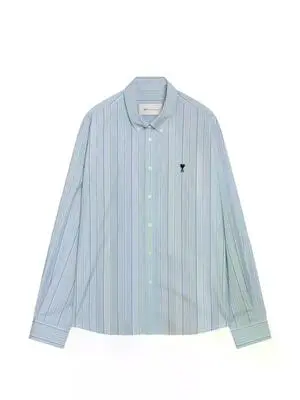 AMI Paris De Coeur Vertical-stripe Shirt