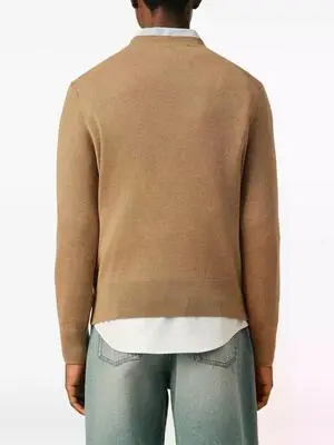 AMI Paris Crewneck Wool Sweater With De Coeur Embroidery