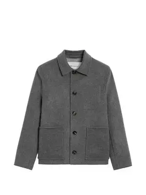 AMI Paris Button-down Wool And Cashmere Jacket - Grey