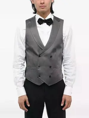 Corneliani Double-breasted Patterned Waistcoat - Grey
