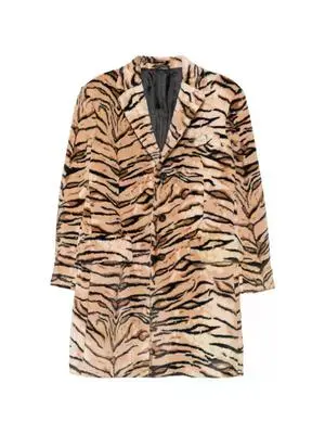 REVERES 1949 Notched-lapel Faux Fur Coat