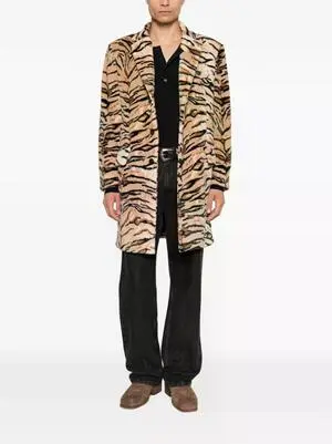 REVERES 1949 Notched-lapel Faux Fur Coat