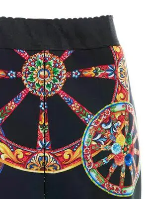 Dolce & Gabbana Carretto-print Midi Skirt