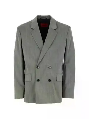 Hugo Double-breasted Peak-lapel Jacket - Grey