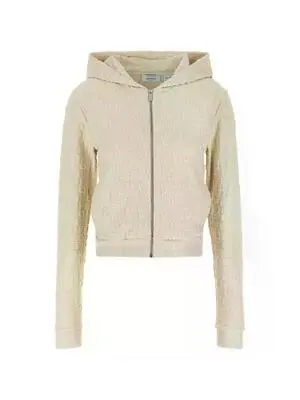 Off-White Logo-jacquard Zip-up Hoodie - Neutrals