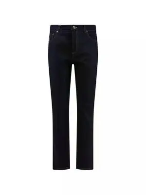 Brunello Cucinelli Contrast-stitch Logo-embroidered Trousers - Blue