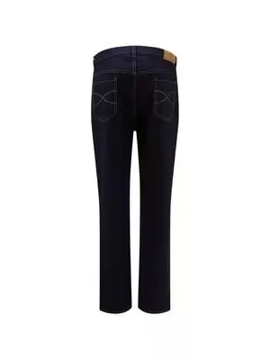 Brunello Cucinelli Contrast-stitch Logo-embroidered Trousers