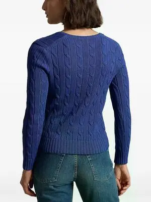 Polo Ralph Lauren Cable Knit V-neck Sweater - Blue