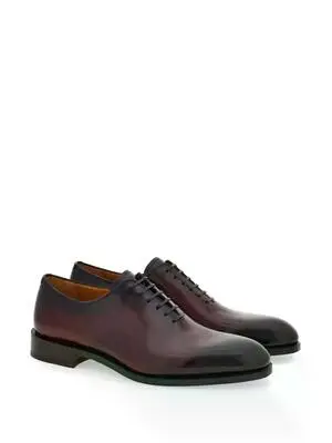 FERRAGAMO Tramezza Lace-up Leather Oxford Shoes - Red