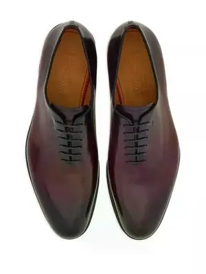 FERRAGAMO Tramezza Lace-up Leather Oxford Shoes - Red