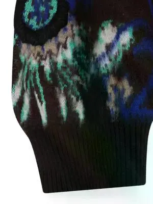 Sacai Embroidered Floral-intarsia Sweater