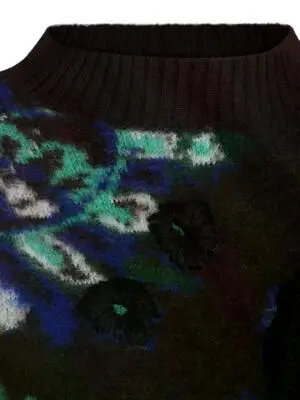 Sacai Embroidered Floral-intarsia Sweater