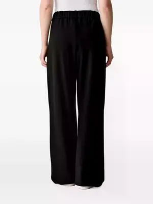 Karl Lagerfeld Logo-drawstring Wide-leg Trousers - Black