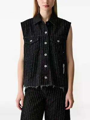 Karl Lagerfeld Pinstripe-pattern Sleeveless Jacket