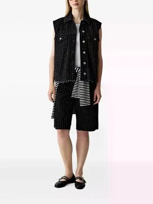 Karl Lagerfeld Pinstripe-pattern Sleeveless Jacket