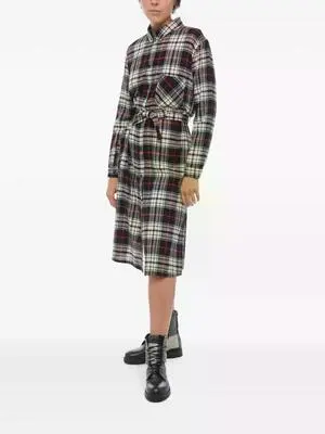 Woolrich Checked Shirt Midi Dress - Black