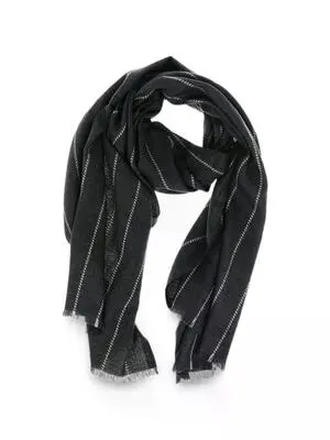 Zegna Stripe-print Fringed Scarf