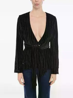 Philipp Plein Striped Belted Blouse