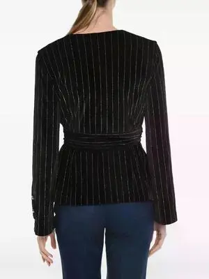 Philipp Plein Striped Belted Blouse