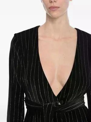 Philipp Plein Striped Belted Blouse