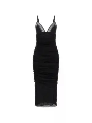 Dolce & Gabbana Draped Midi Dress - Black