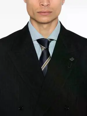 LARDINI Pinstripe Double-breasted Blazer