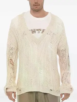 RAMAEL Openwork Distressed-effect Knit