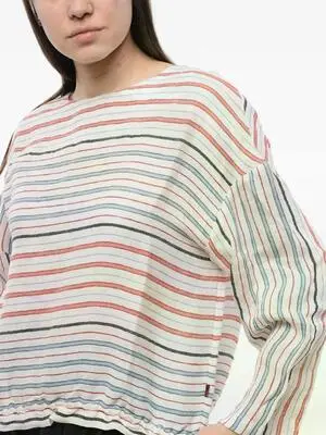 Woolrich Striped Elastic-hem Blouse