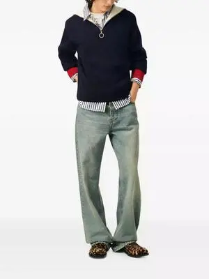 AMI Paris Zipped Collar Wool Sweater