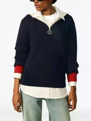 AMI Paris Zipped Collar Wool Sweater